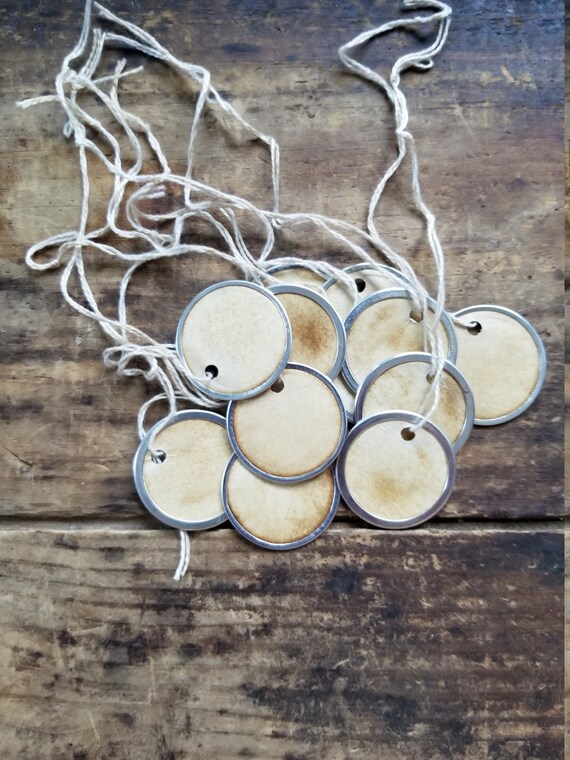 Rustic Hang Tags Metal Rim Circle Gift Tags Craft Supply Set - Etsy