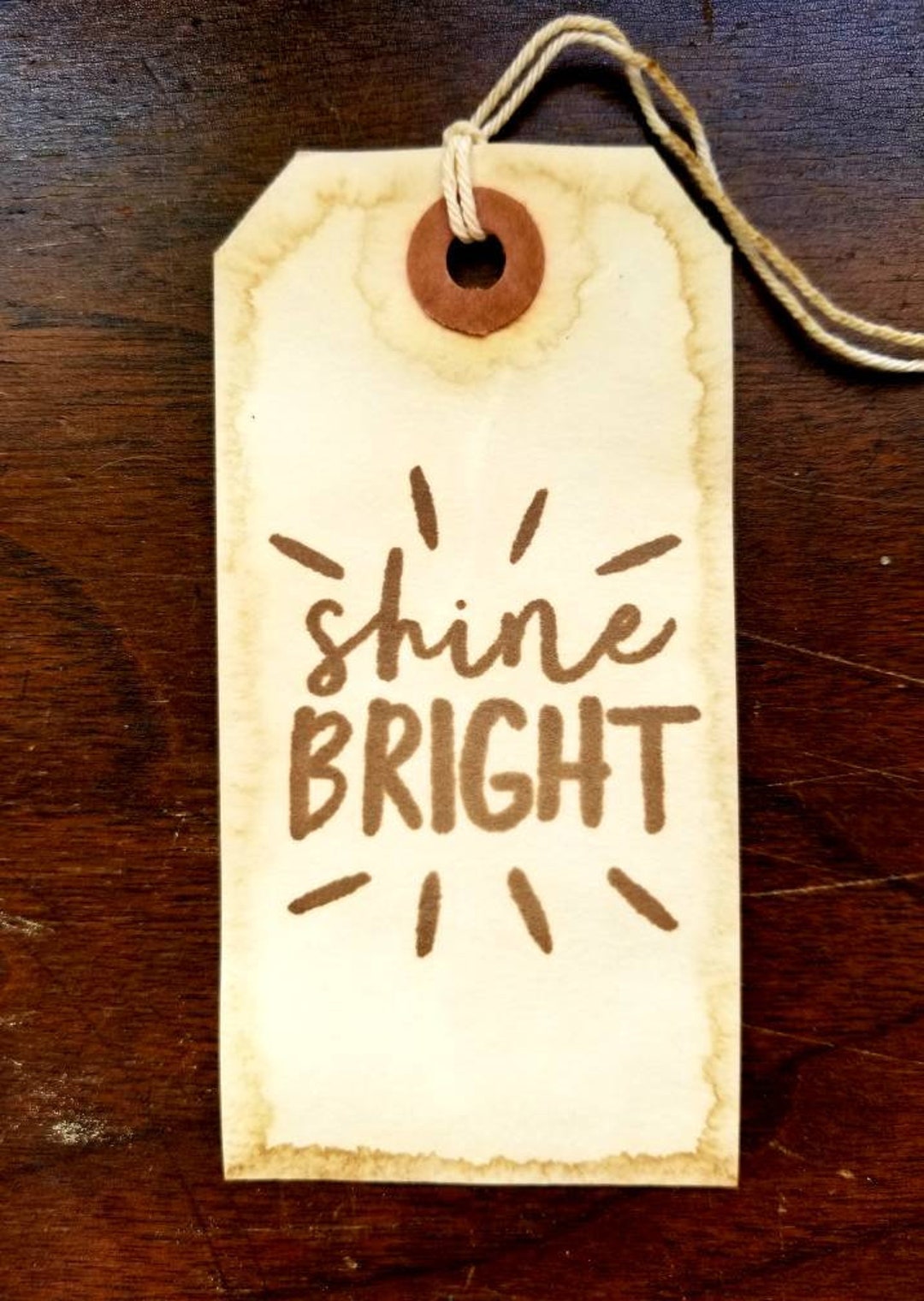 Aged "shine Bright" Hang Tag Set, Rustic Manilla Tags (set of 25) - Etsy