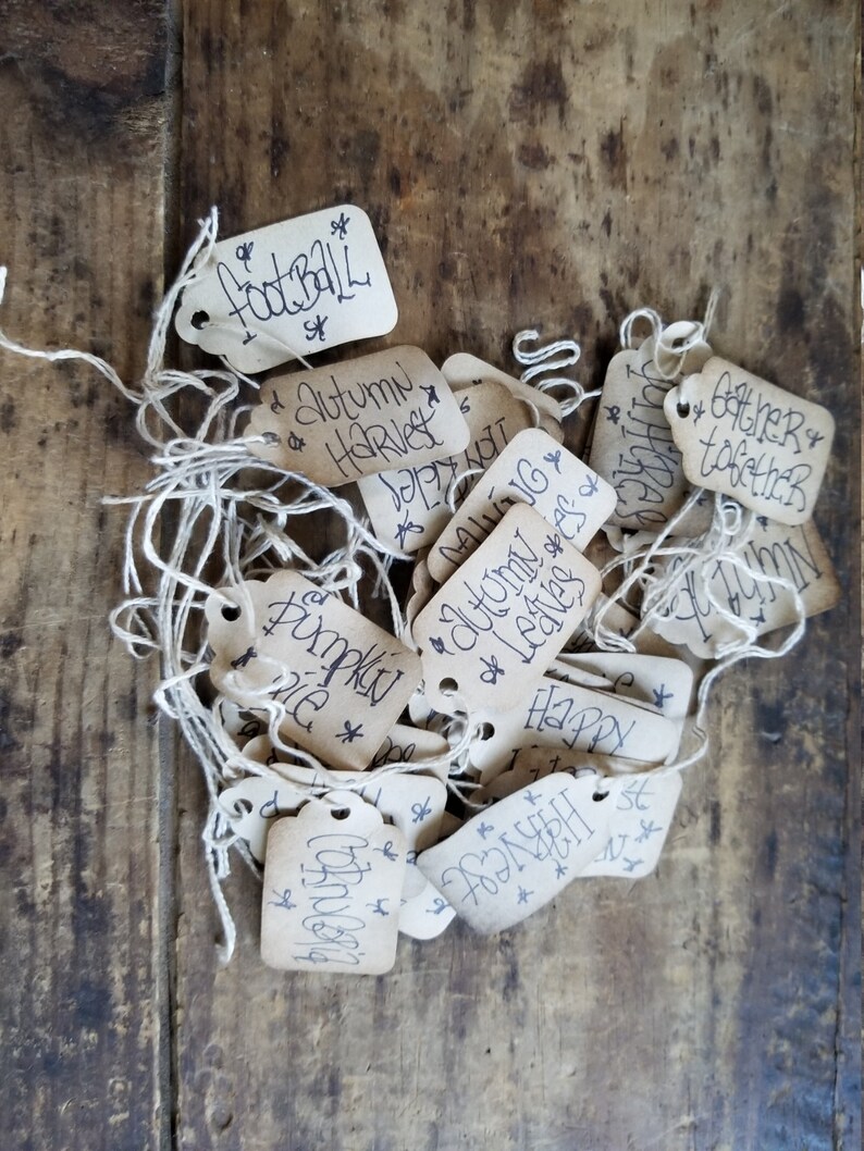 Primitive Harvest Hang Tags, Rustic Fall Decor (set of 25) - Etsy