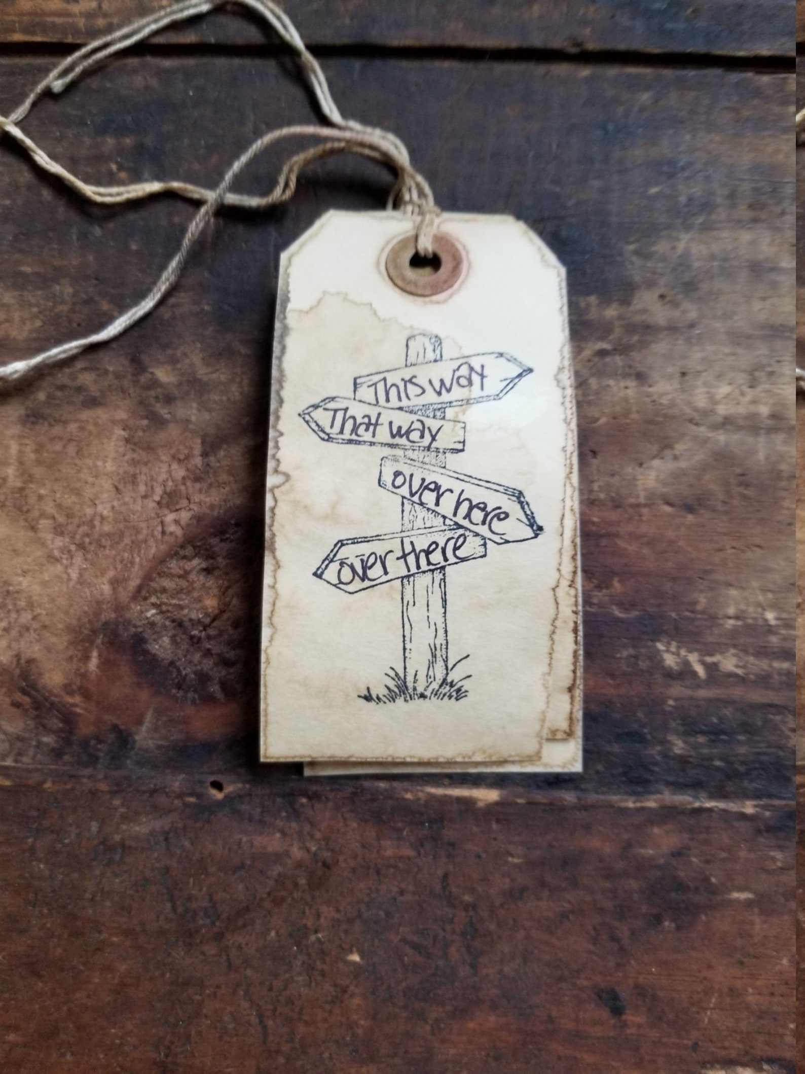 Farmhouse Country Sign Post Country Directions Rustic Gift Tag - Etsy
