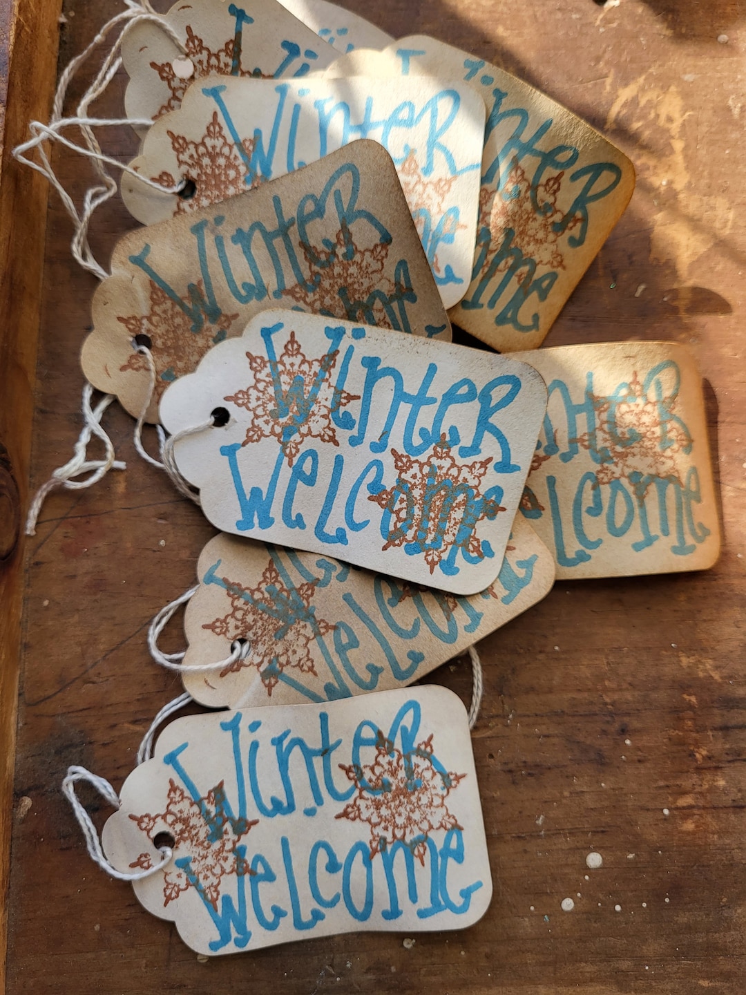 Rustic Winter Welcome Gift Tags, Handmade Holiday Wrapping (set of 25 ...