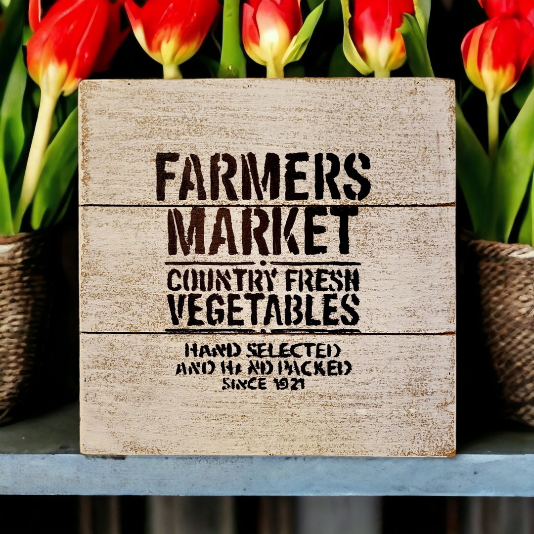 Wall Sign Rustic Farmhouse Farmers Market Home Decor - Etsy