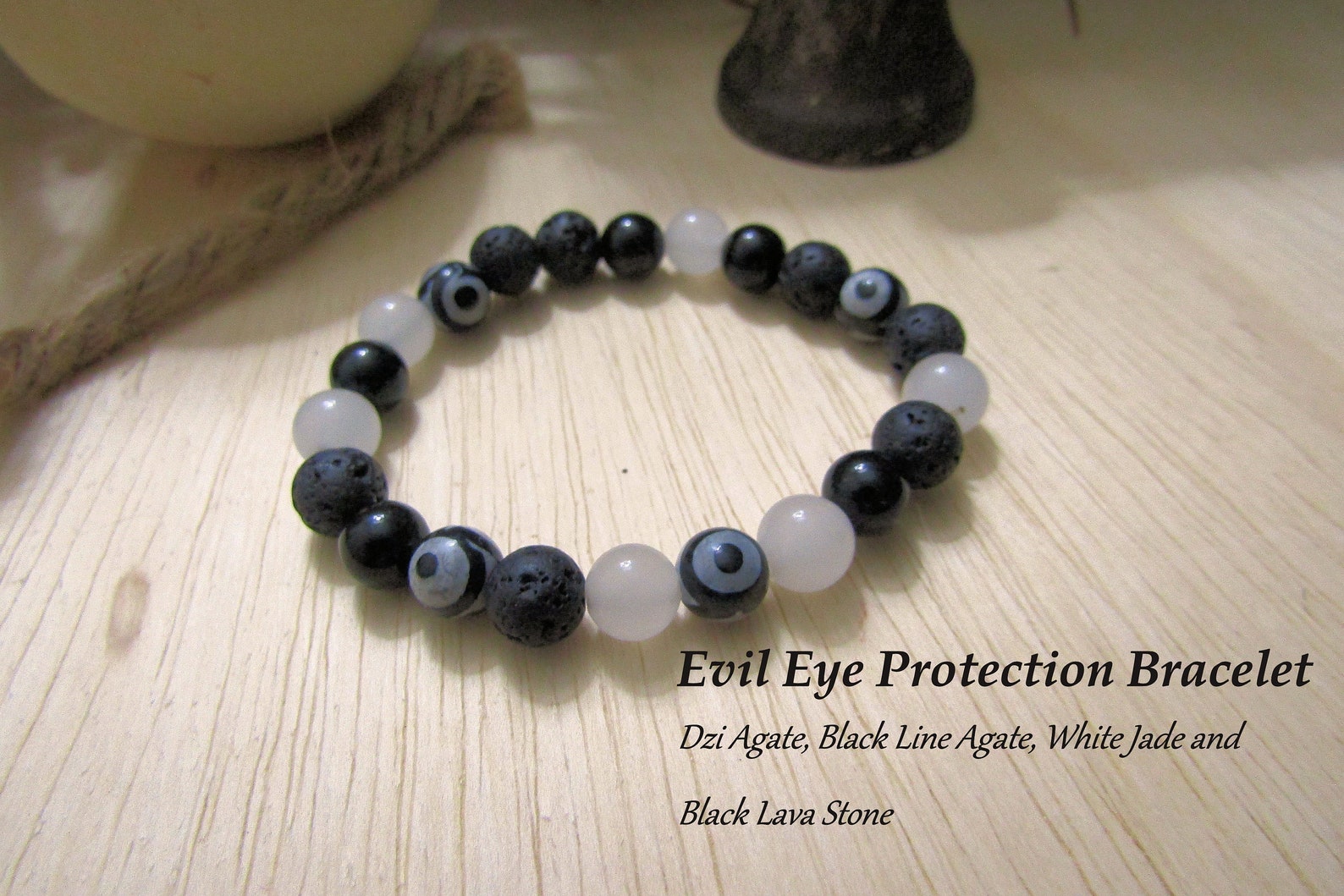 Evil Eye Protection Bracelet/Essential Oils Bracelet/Agate | Etsy