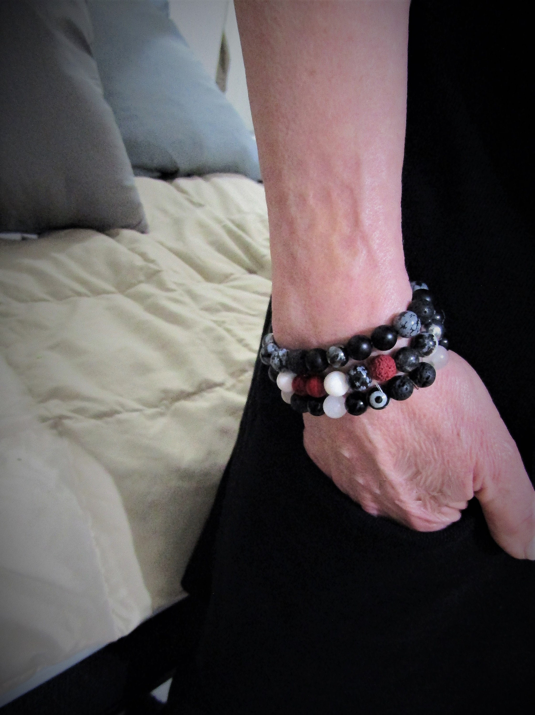 Evil Eye Protection Bracelet/Essential Oils Bracelet/Agate | Etsy