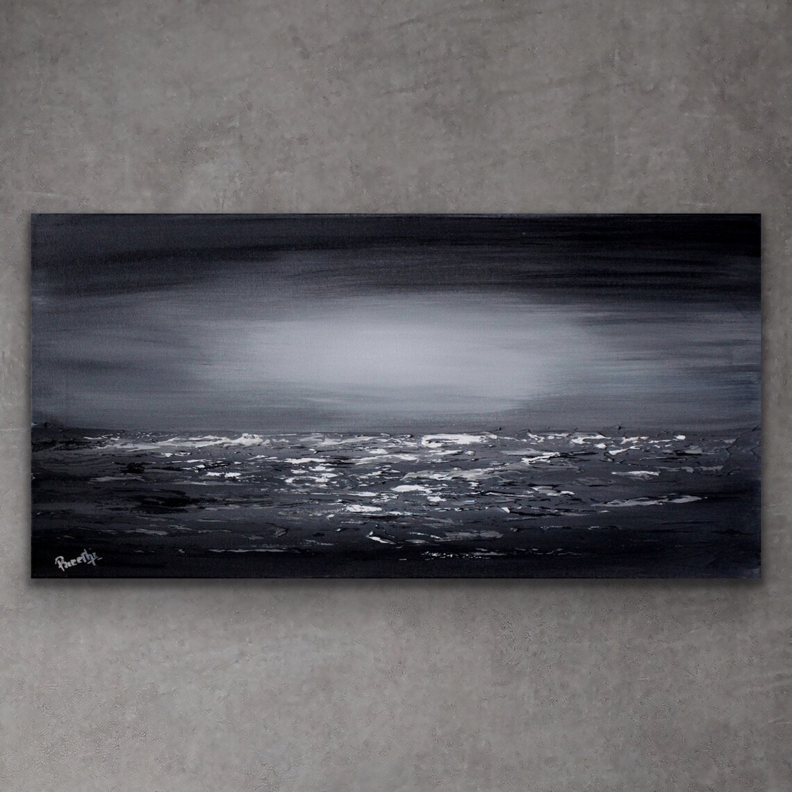 ORIGINAL Custom Black Coastal Modern Art Contemporary Art | Etsy