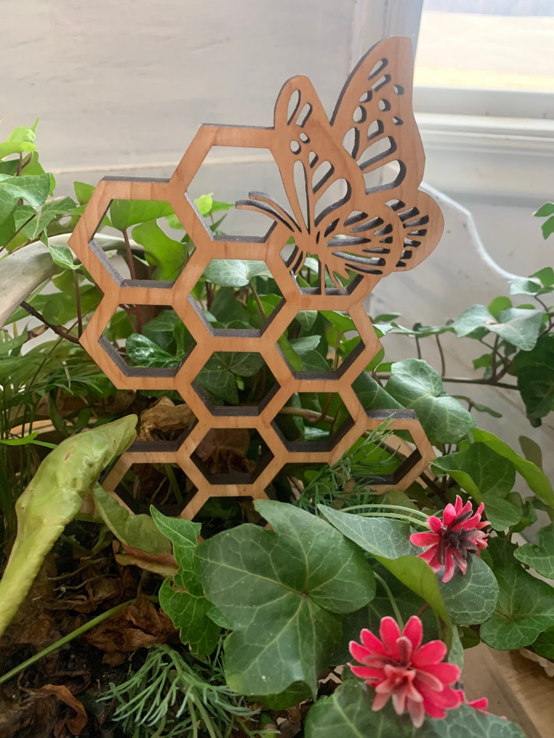 Houseplant Trellis Butterfly - Wooden Plant Stake - Plant Stake - Boho ...