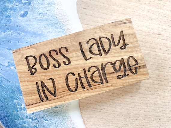 Mini Sign Gift Exchange Office Sign Boss Lady in Charge - Etsy