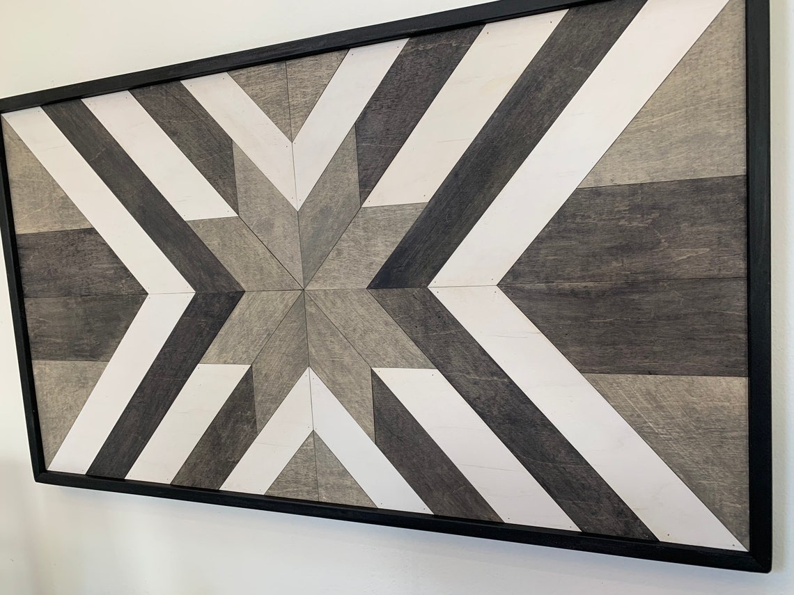 Geometric Wood Sign Mosaic Wood Sign Wood Quilt Sign - Etsy