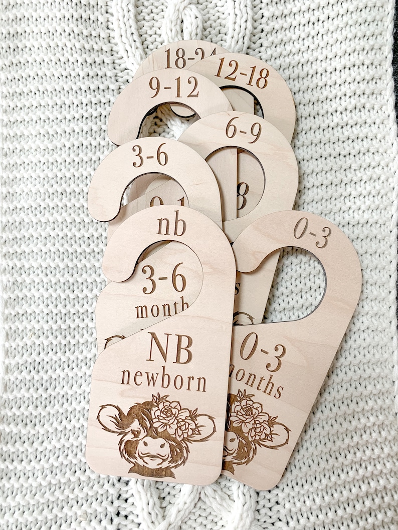 Highland Girl Cow Dividers for Nursery Wood Baby Gift - Etsy
