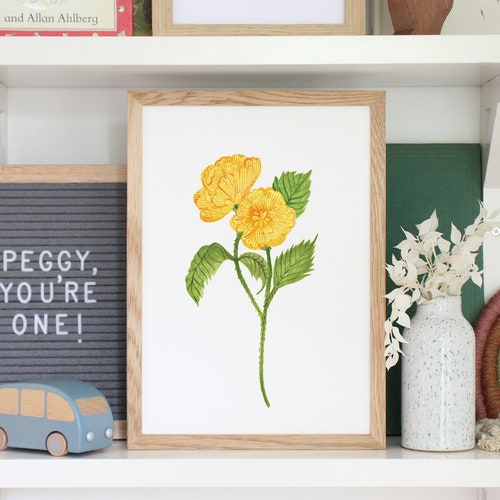 Yellow Rose Flower Yellow Rose Art Print Flower Wall - Etsy