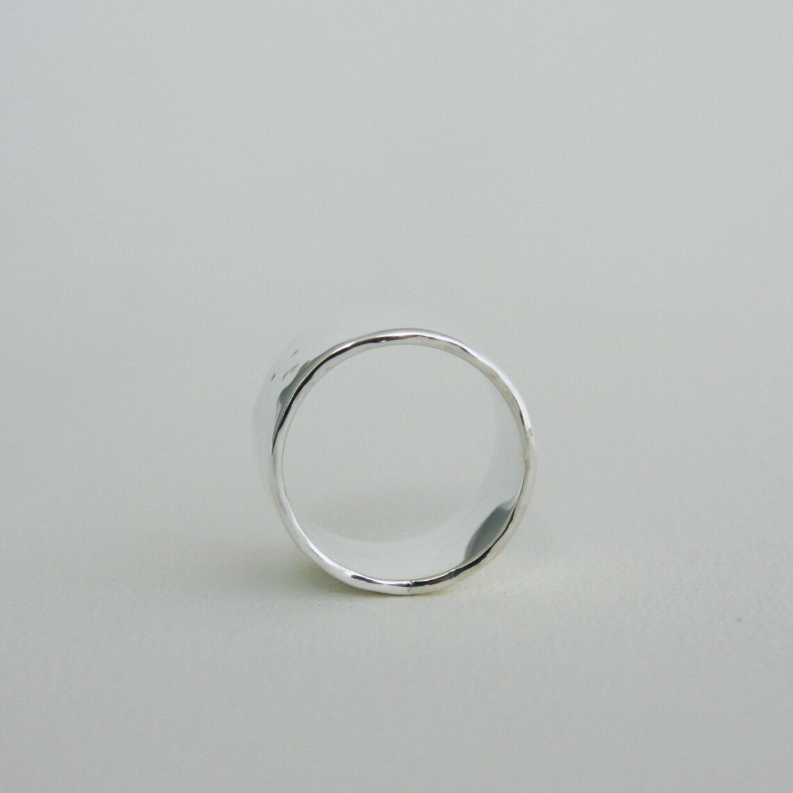925 Sterling Silver Hammered Ring, Thumb Ring, Wide Band Ring. Birthday ...