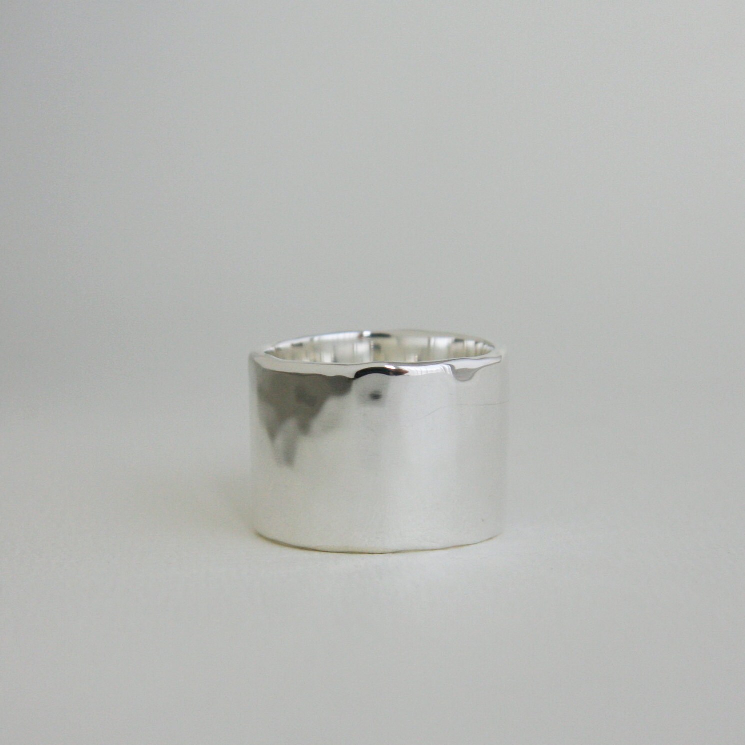 925 Sterling Silver Hammered Ring, Thumb Ring, Wide Band Ring. Birthday ...