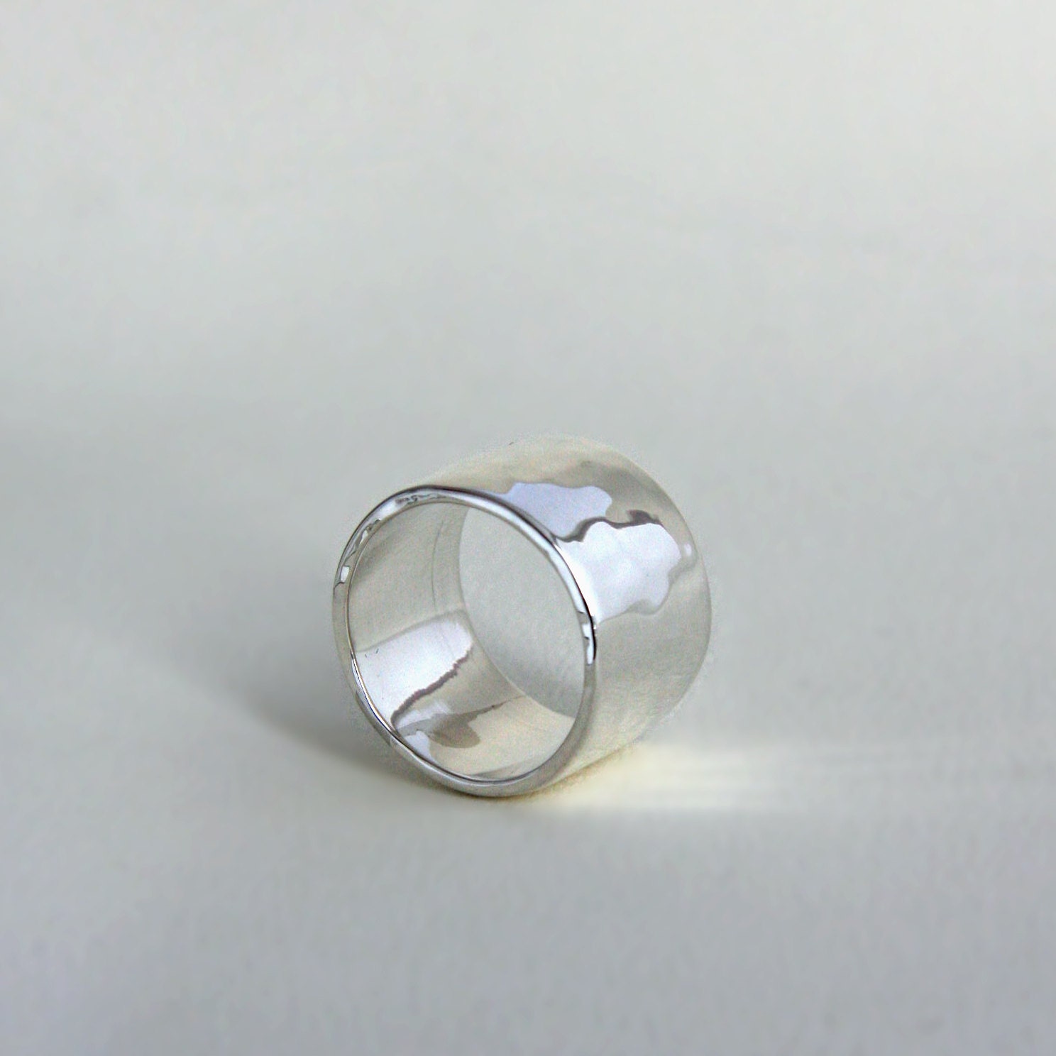 925 Sterling Silver Hammered Ring, Thumb Ring, Wide Band Ring. Birthday ...