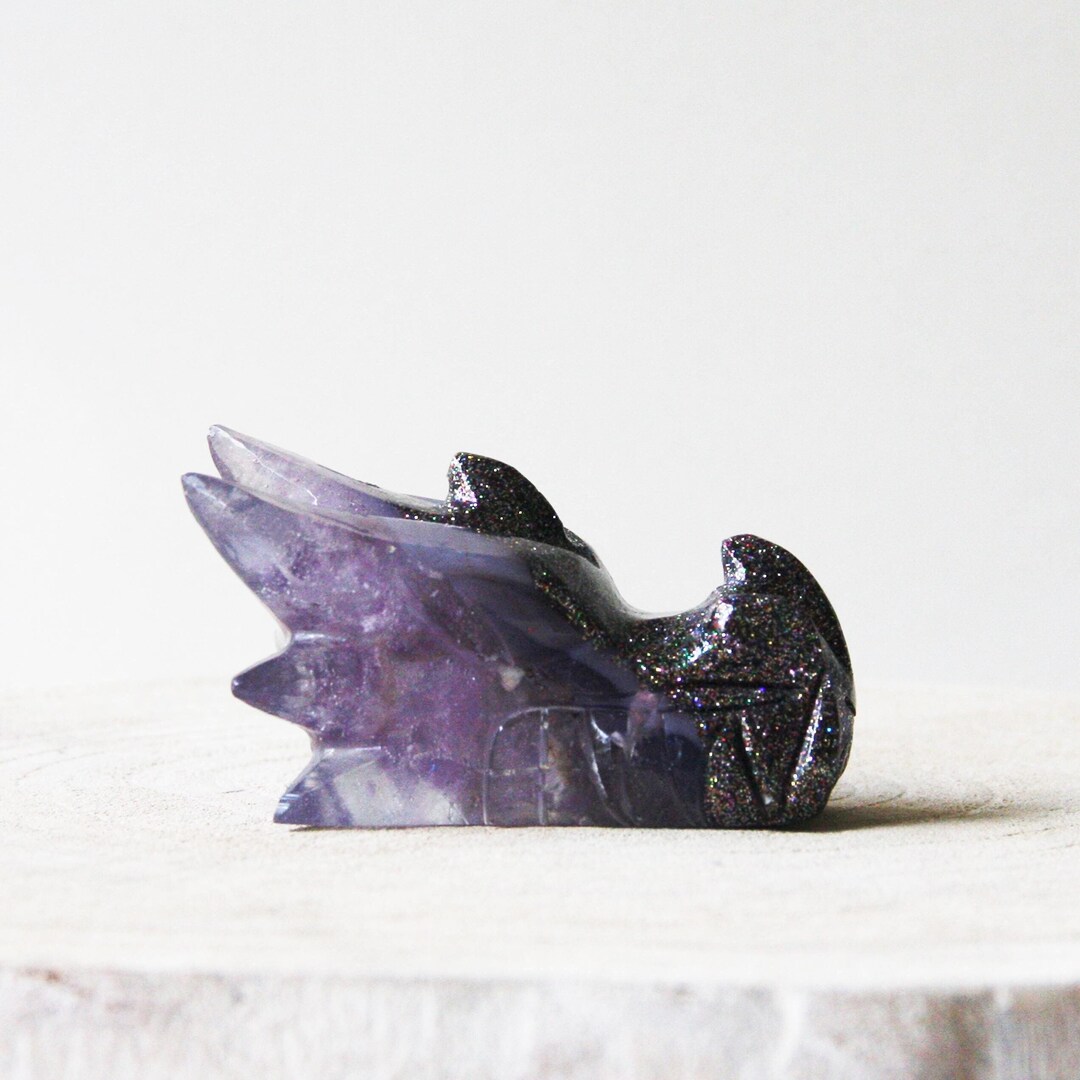 Powerful Orgonite Crystal Dragon Skull With Amethyst, Selenite ...