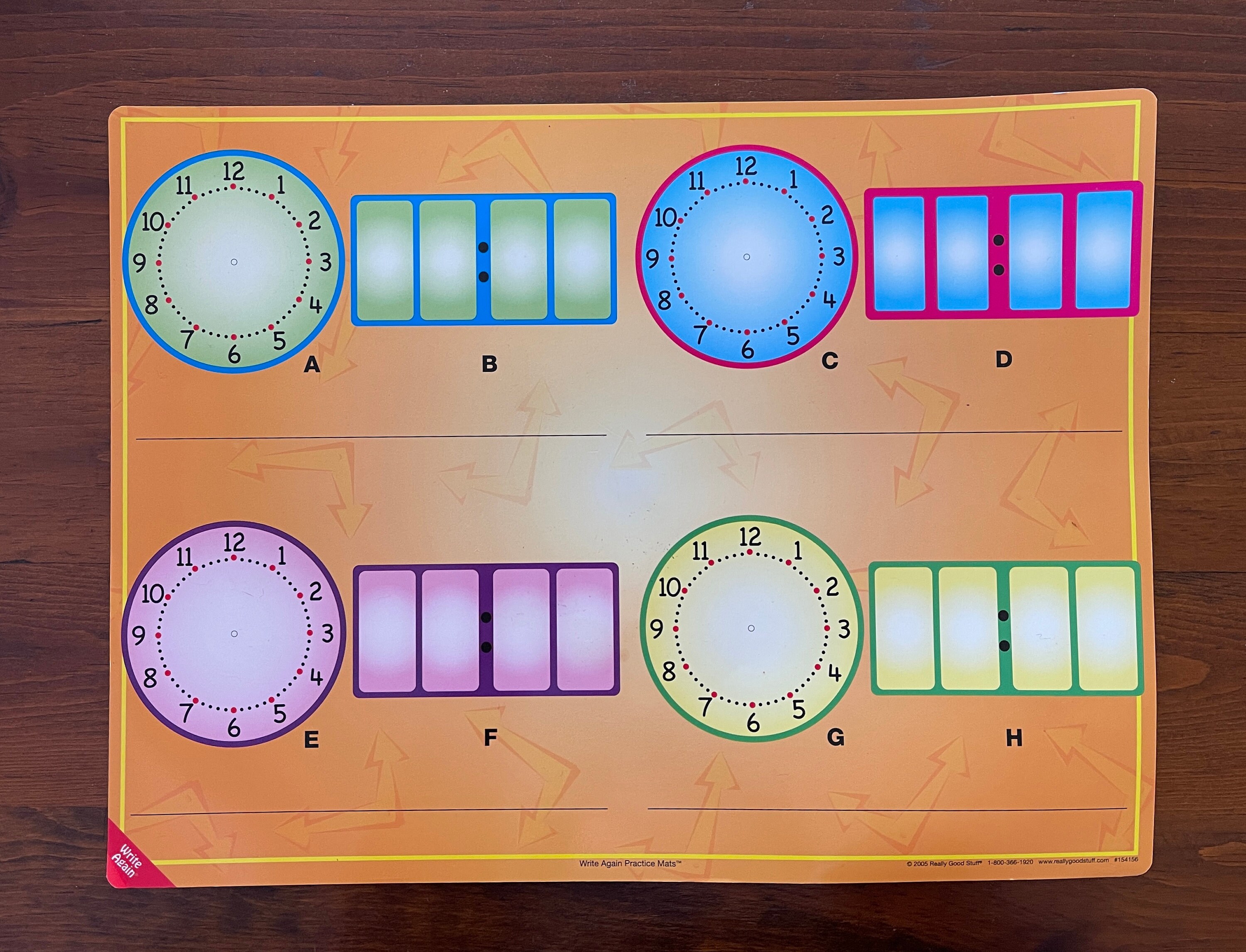 Telling Time Placemat: Analog & Digital Clock Reusable Practice Sheet ...