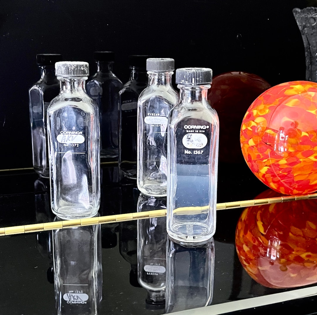 Vintage Science Glass Bottles: Corning, Pyrex, Kimax - Lab Decor - Etsy