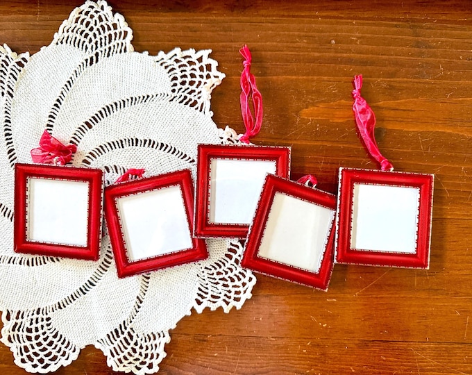 Mini Red Picture Frames: Silver Tone Metal, DIY Crafts (2.75" Square ...