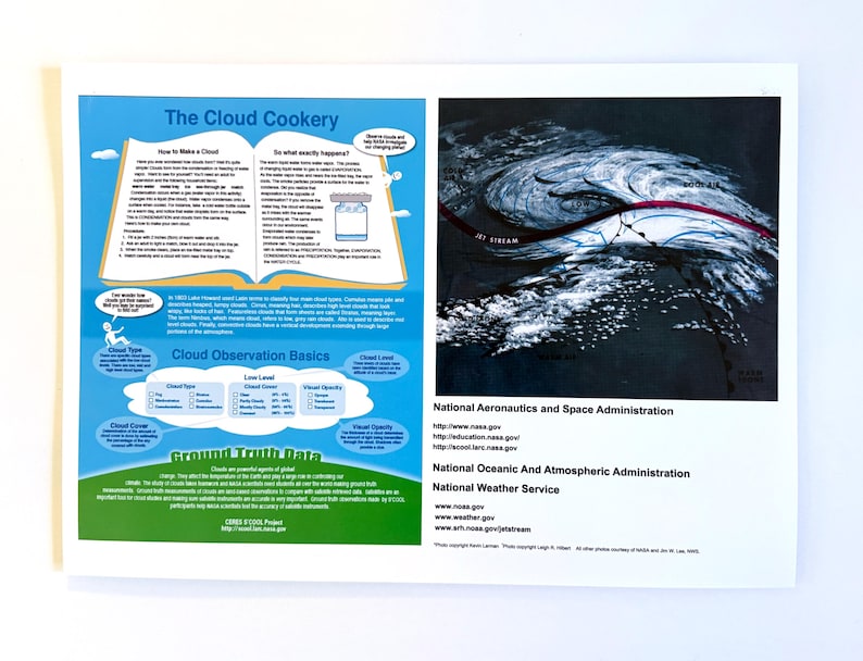 Sky Watcher Cloud Chart Poster: NOAA, NWS & NASA Reference 17 X 11 In ...