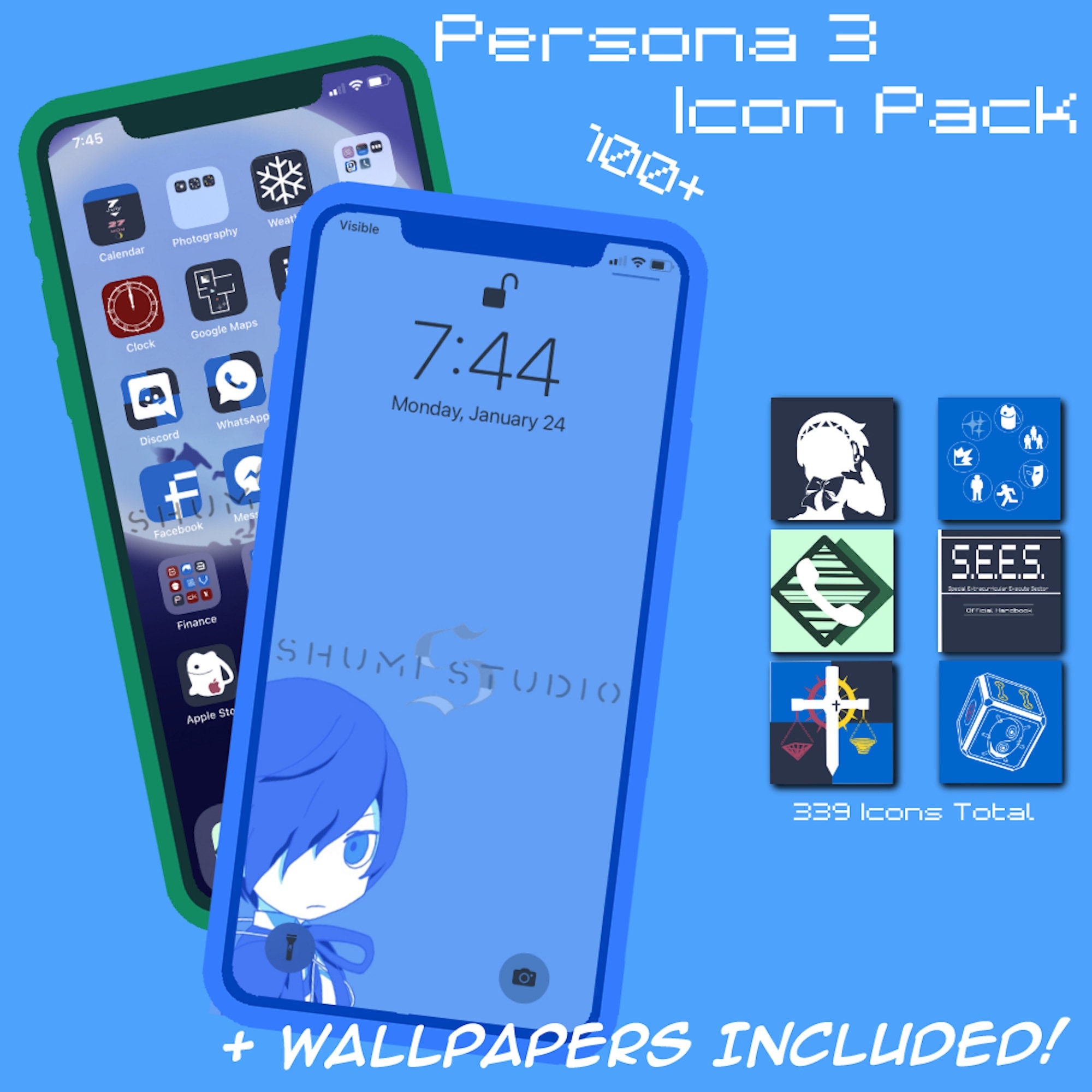 Persona 3 Male Themed Phone Icons - Etsy