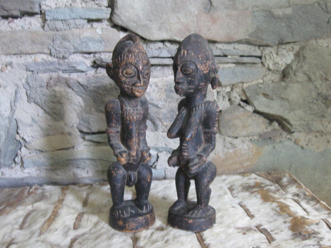 Mali Africa Wood Carved Man & Woman Figures Dogon - Etsy