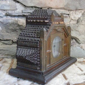 Funky Tramp Art Mantel Clock With W.l.gilbert Clock Inside - Etsy