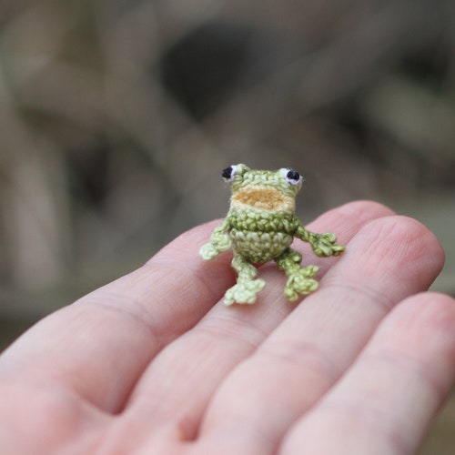 Miniature Frog Mini Crochet Frog Small Green Frog Miniature - Etsy