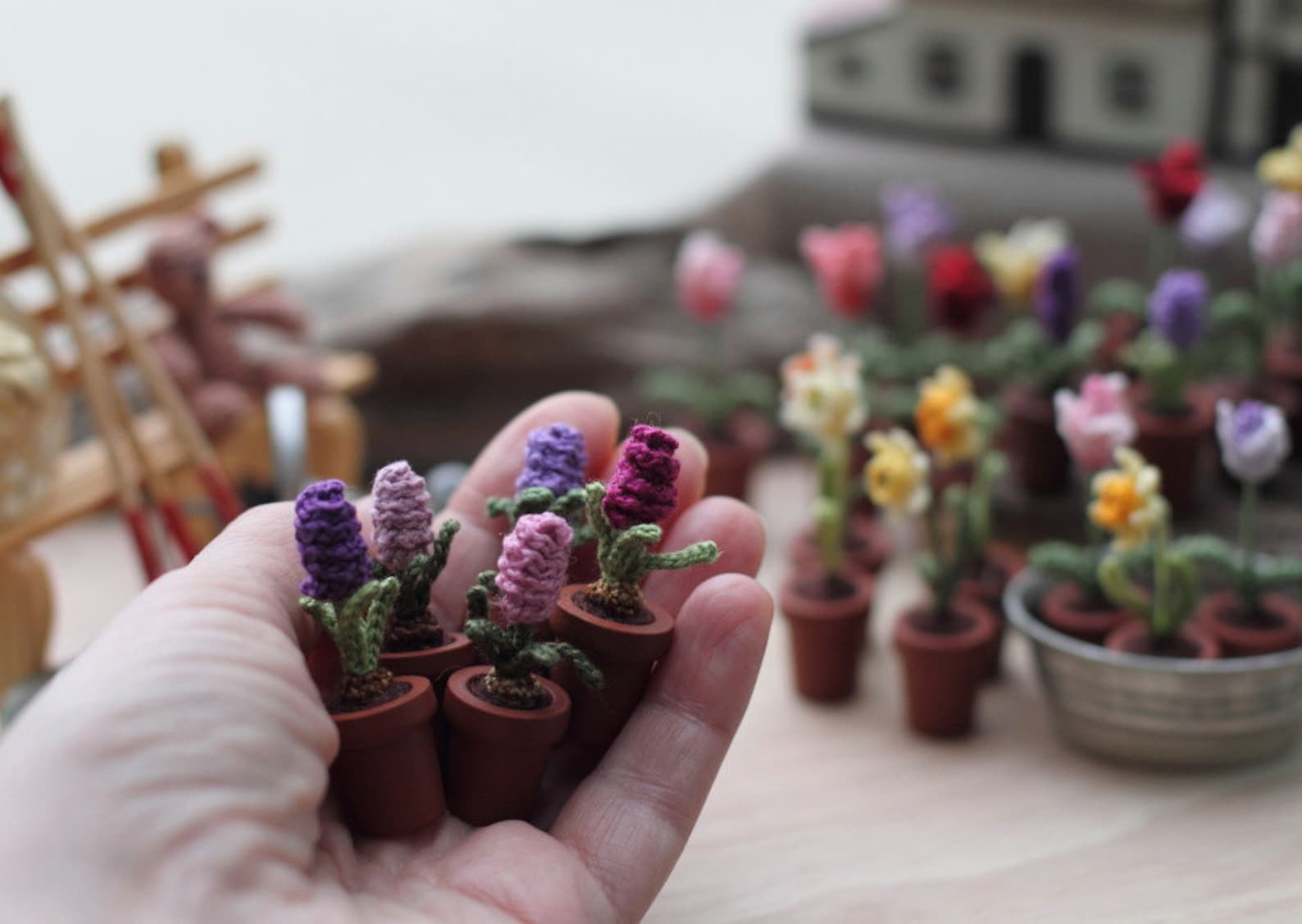 Miniature Crochet Hyacinth in a Pot. Fairy Garden Flower. - Etsy