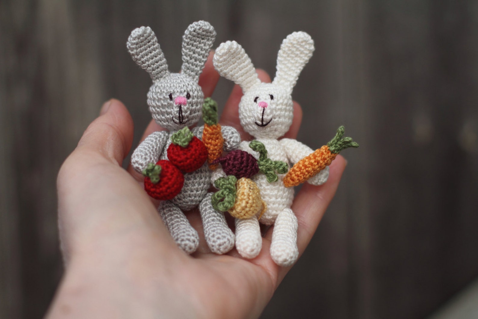 Crochet Miniature Bunny White Milk Rabbit With Carrot Crochet | Etsy