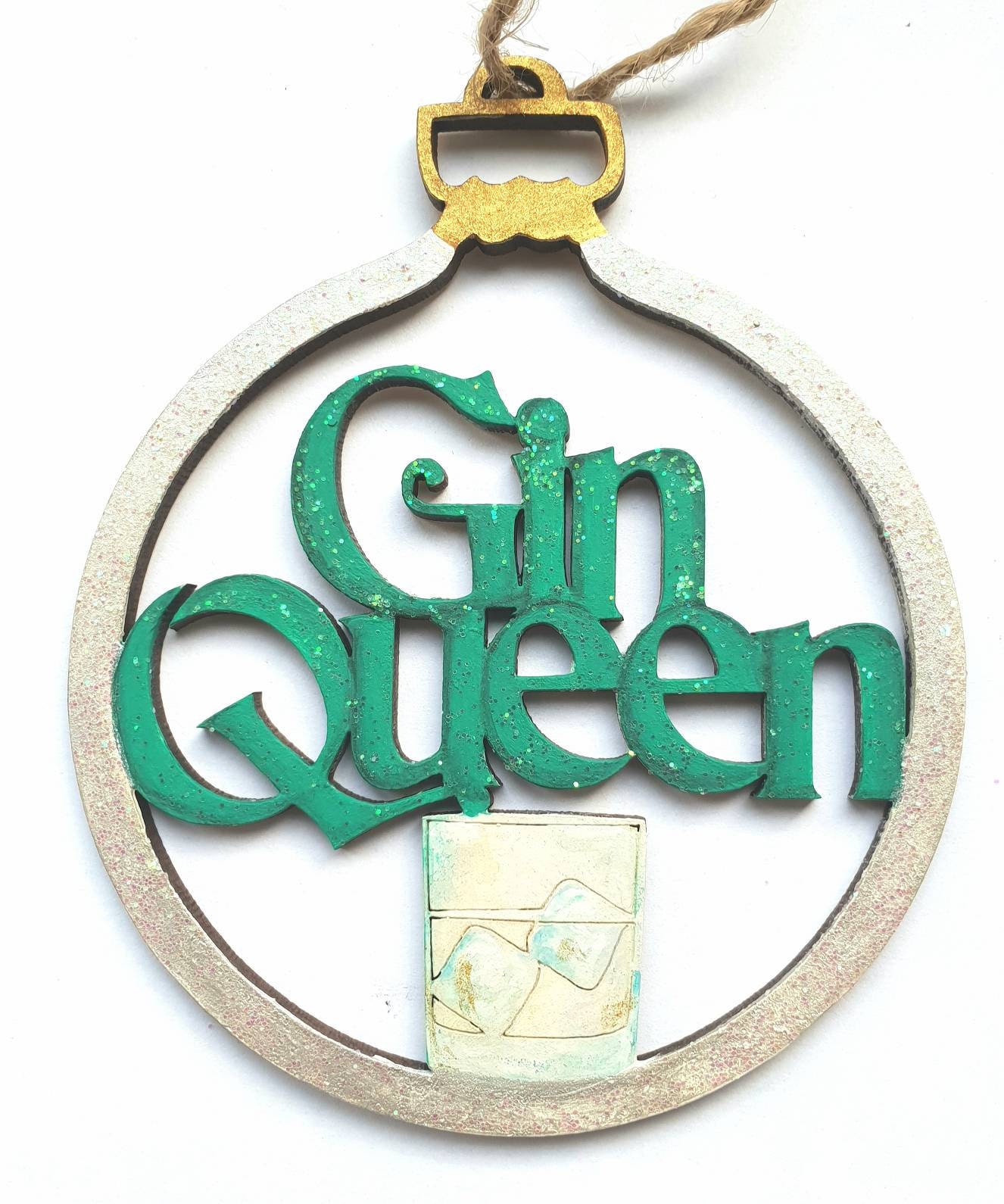 Gin Queen Hand-painted Personalised Christmas Decoration - Etsy UK