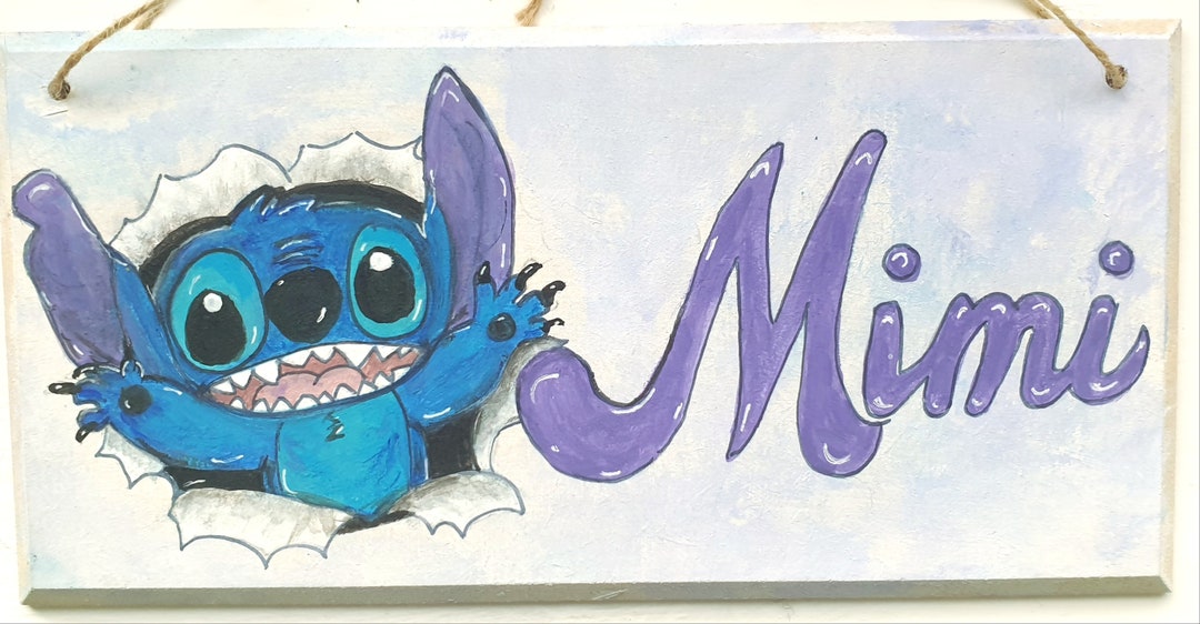 Stitch Bedroom Door Sign Personalised Name Plaque - Etsy UK