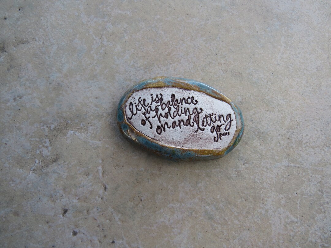 Ceramic Essential Oil Diffuser Stone, life is A Balance of Holding on ...