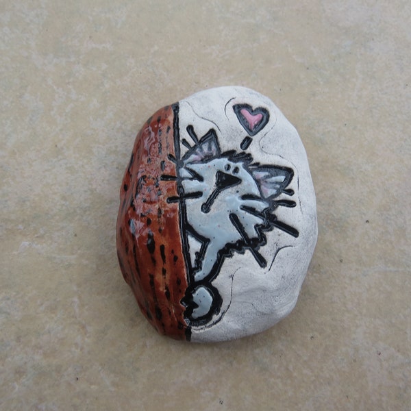 Painted Ceramic Cat - Etsy