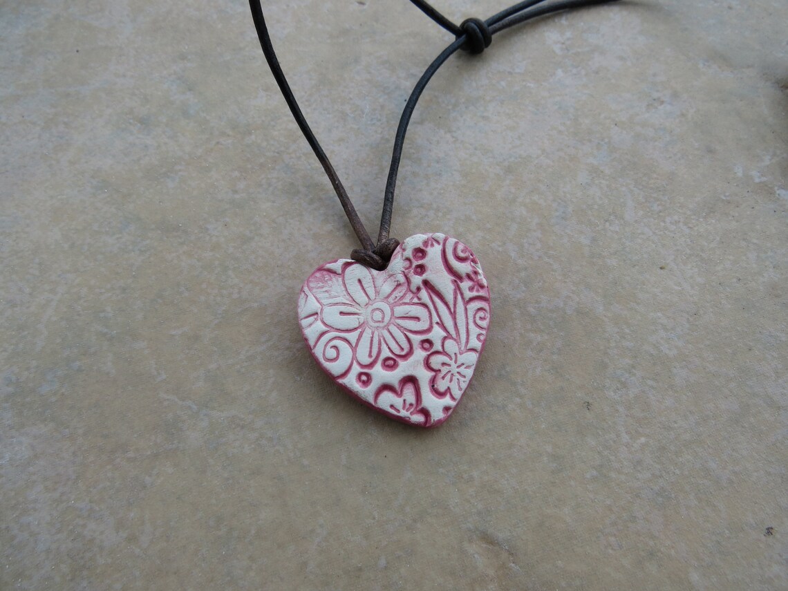Pink Heart Perfume Pendant Essential Oil Heart Pendant | Etsy