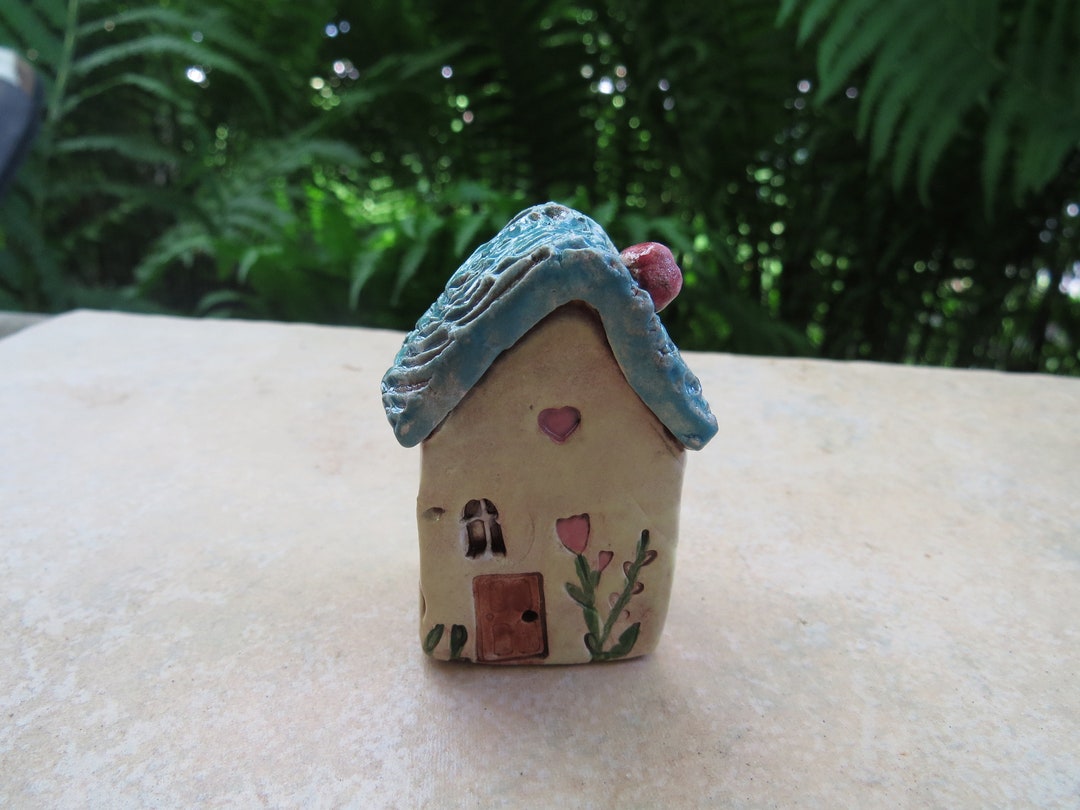 Little Ceramic House Essential Oil Diffuser, Clay Home Collectible ...