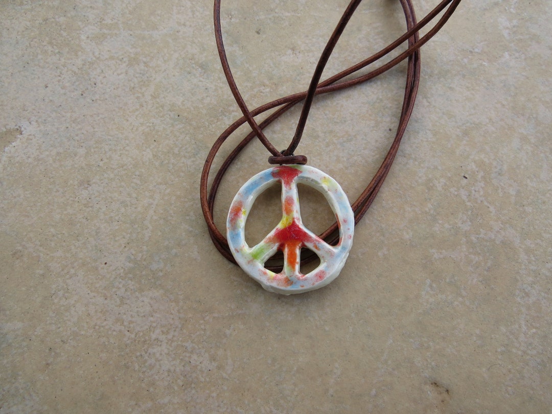 Peace Sign Perfume Necklace Essential Oil Diffuser Pendant - Etsy