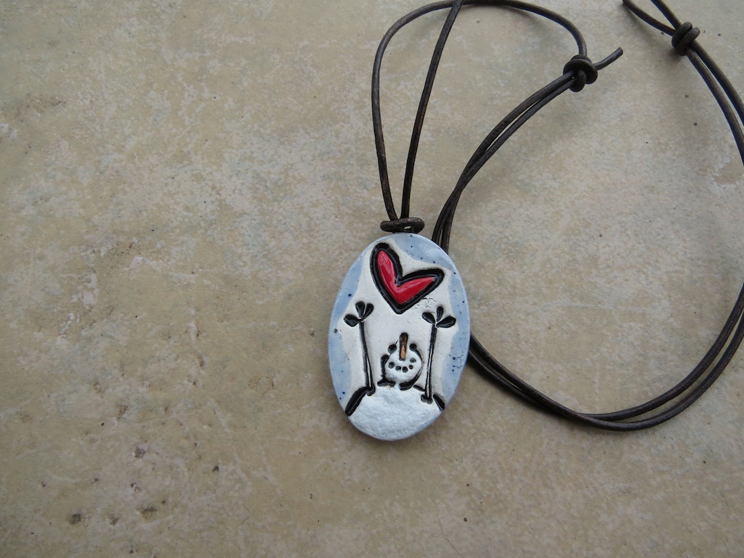 Snowman Heart Diffuser Pendant, Essential Oil Snowman Necklace, Perfume ...