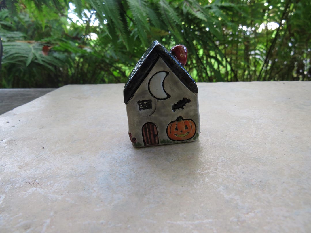 Spooky Cute Miniature Sculpted House, Essential Oil Diffuser Home Decor ...