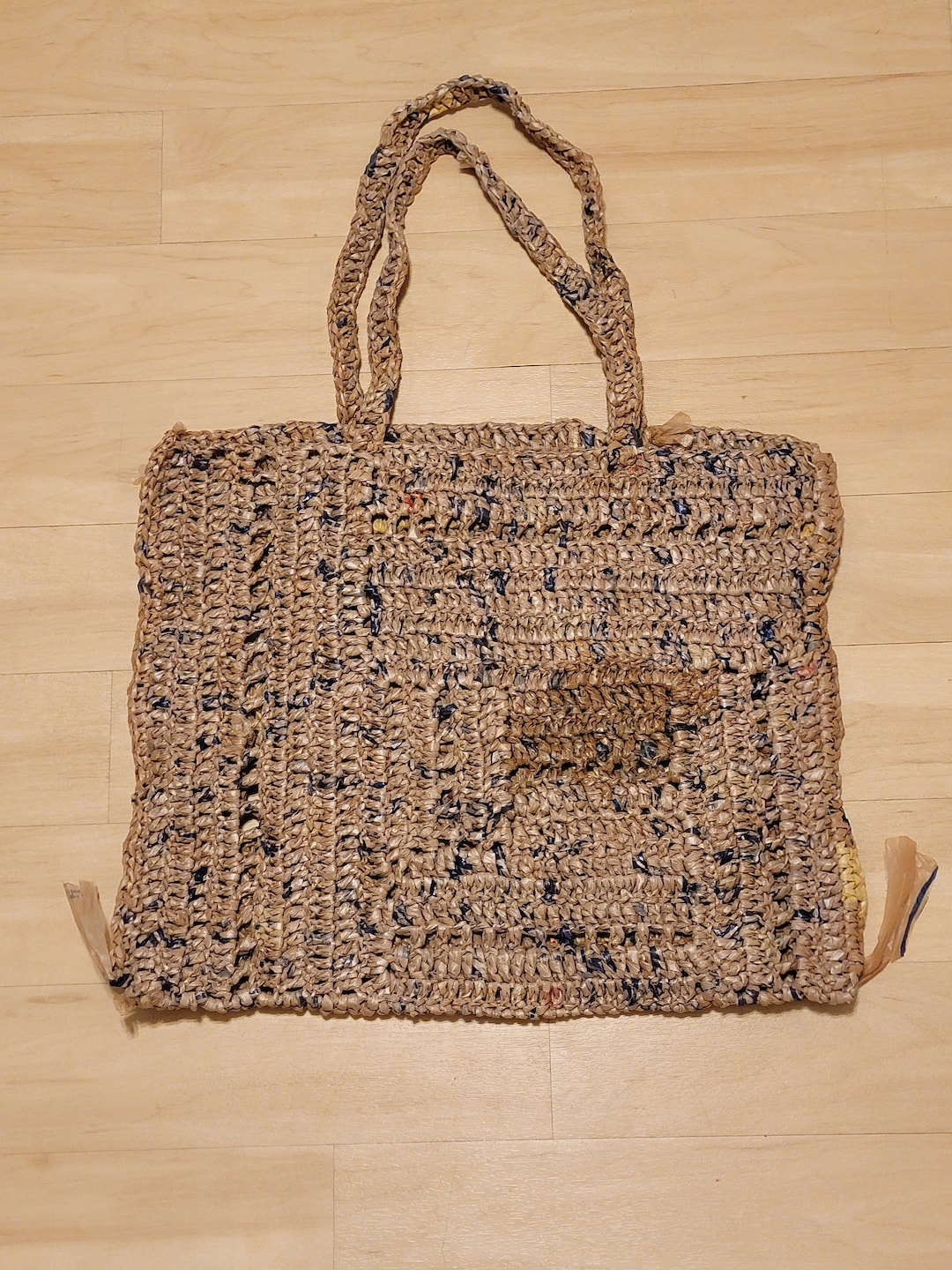 Plastic Yarn Crocheted Tote Bag Handmade Recycled - Etsy