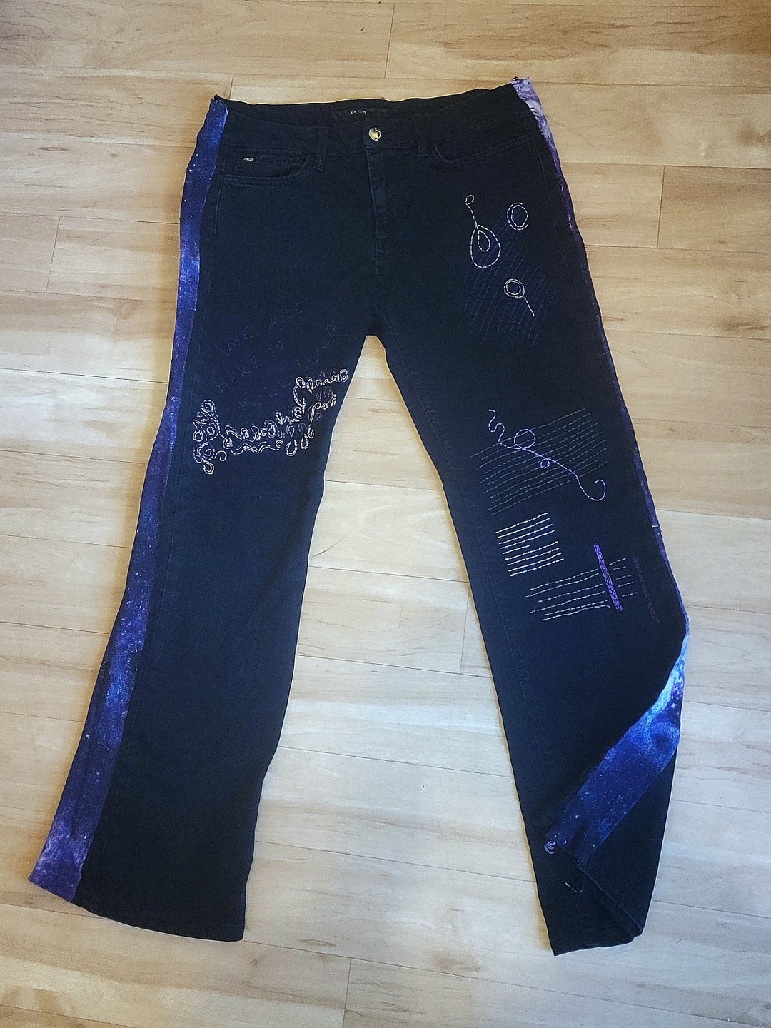 J14 Handsewn Sz 6 or 8 Space Jeans Bukowski Poetry Embroidery - Etsy