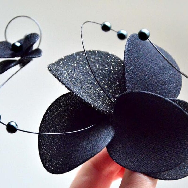 Black Fascinator - Etsy