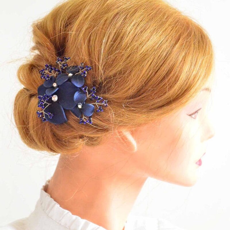 Navy Blue Hair Clip - Etsy