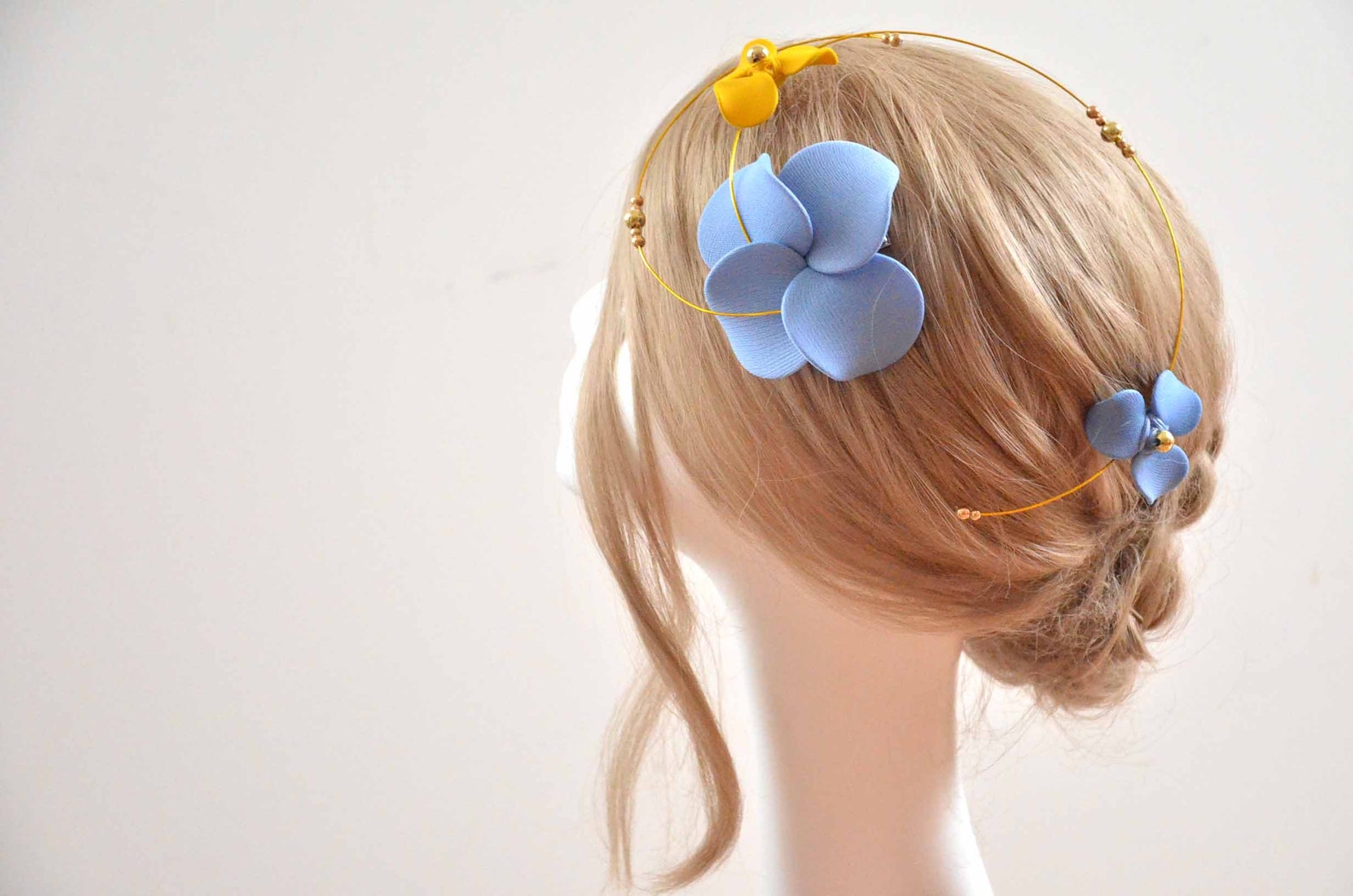 Navy Blue and Gold Fascinator Modern Fascinator Navy Blue | Etsy