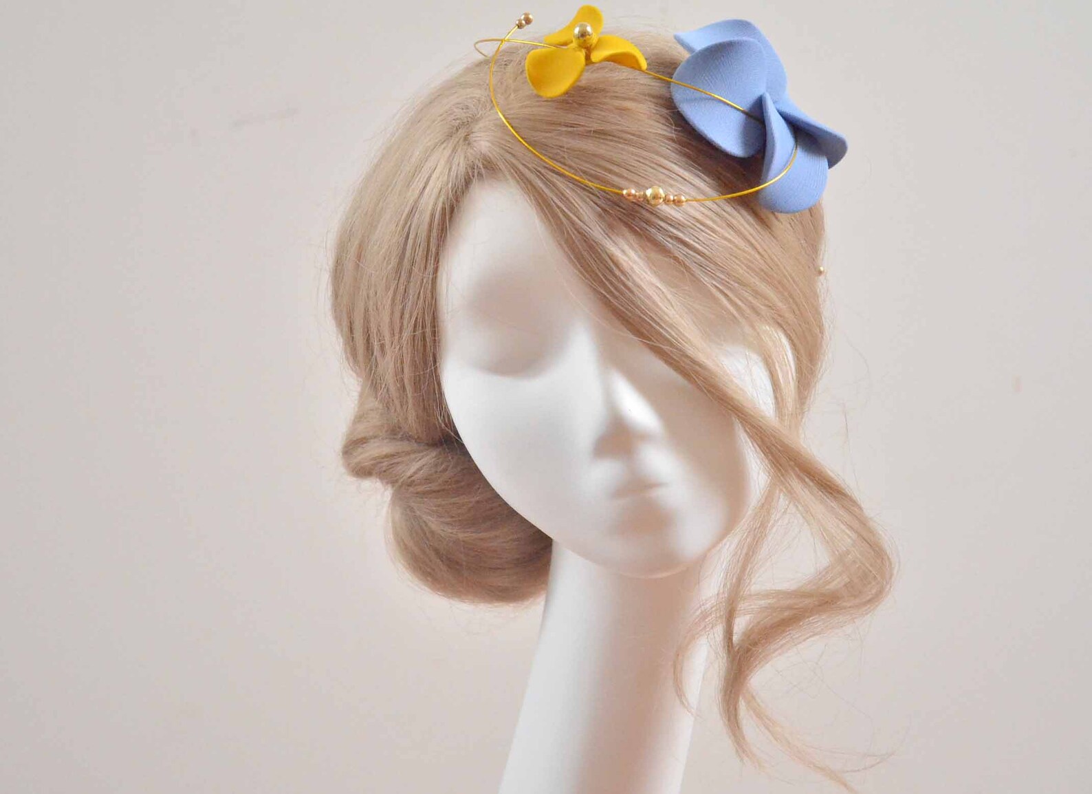 Navy Blue and Gold Fascinator Modern Fascinator Navy Blue | Etsy