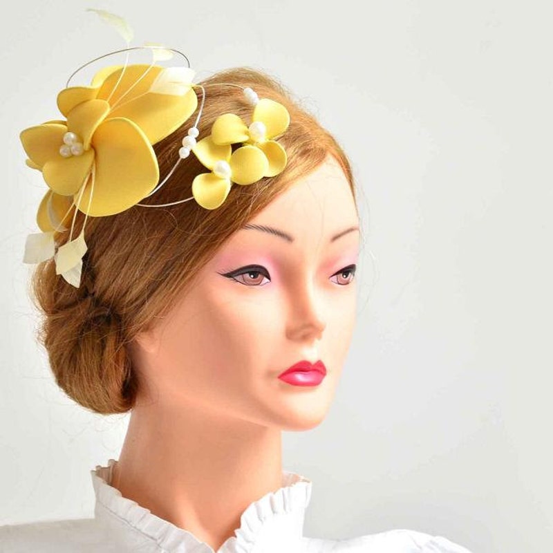 Yellow Fascinator - Etsy