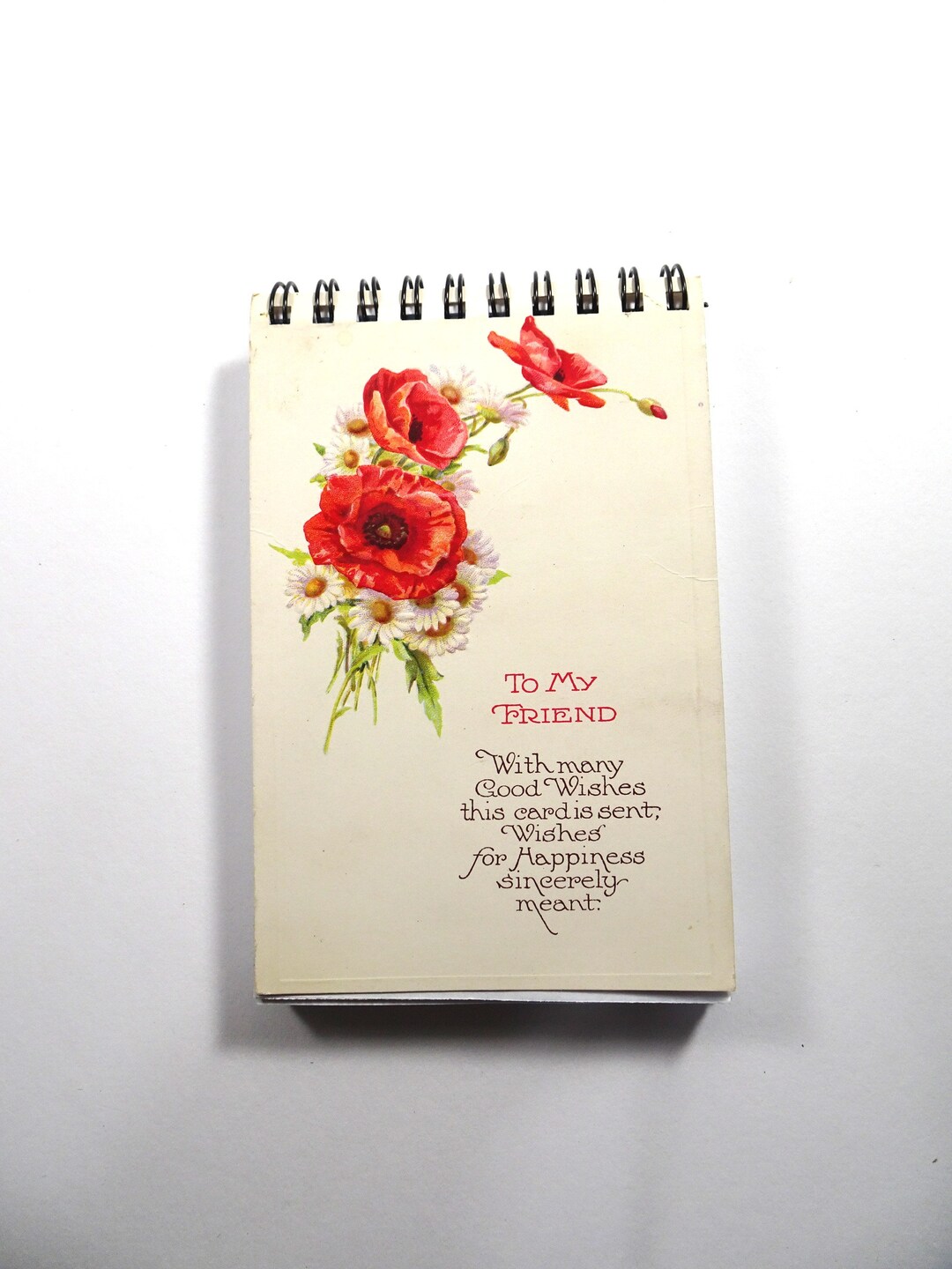 1 Antique 1900's Postcard #11 Spiral Notebook 3.5"x 5.5" Lined Recycled ...