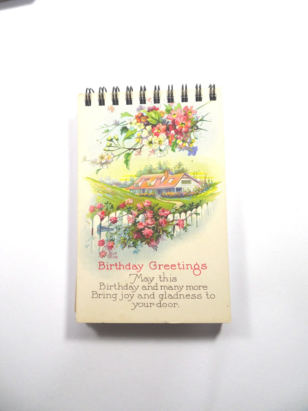 1 Antique 1900's Postcard #4 Spiral Notebook 3.5"x 5.5" Lined Recycled ...