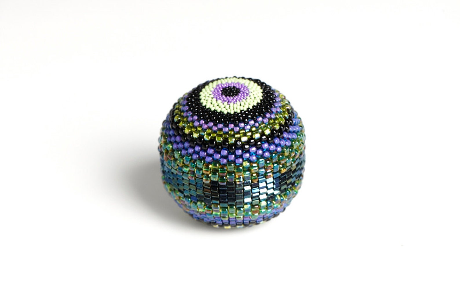 Beaded Ball - Tropical Green & Purple - Sphere - Etsy