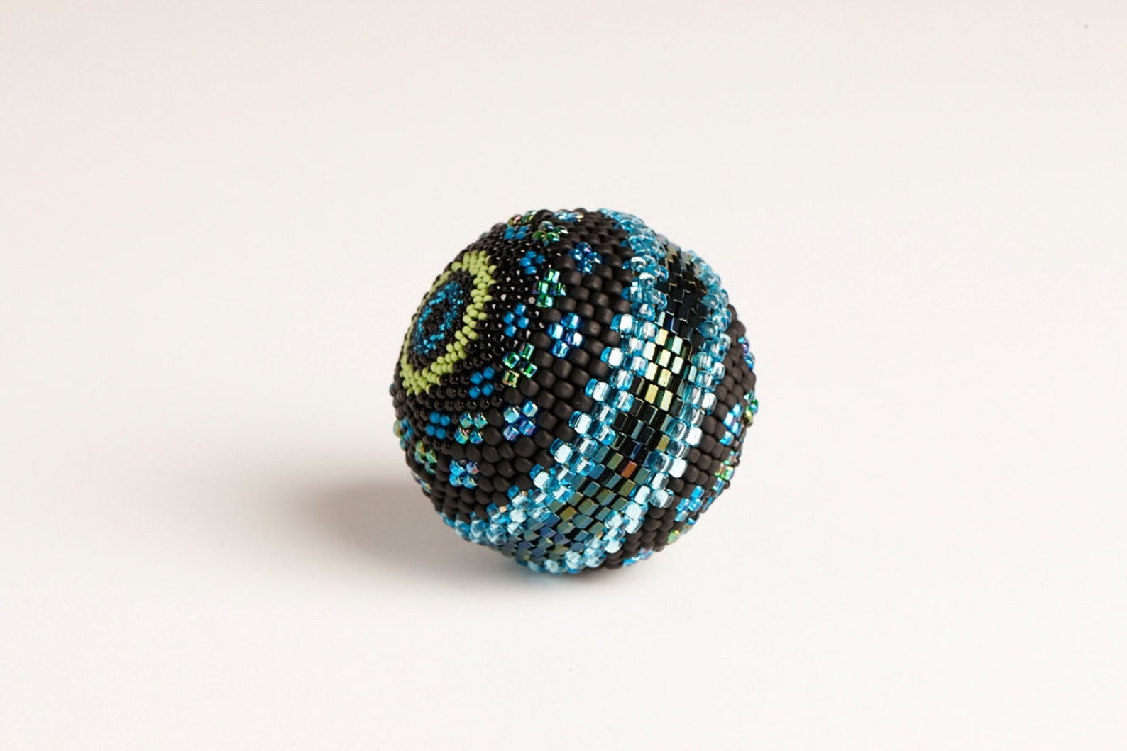 Handmade Beaded Ball Sphere Turquoise Blue - Underwater - Etsy