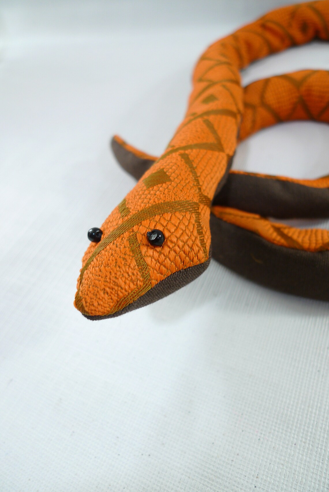 Handmade Patterned LONG FABRIC SNAKE Orange & Brown 41 - Etsy