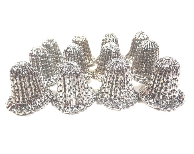 12 Silver Tone Bell Shape END CAPS Tassel Cap Crafts Jewelry Flowers - Etsy